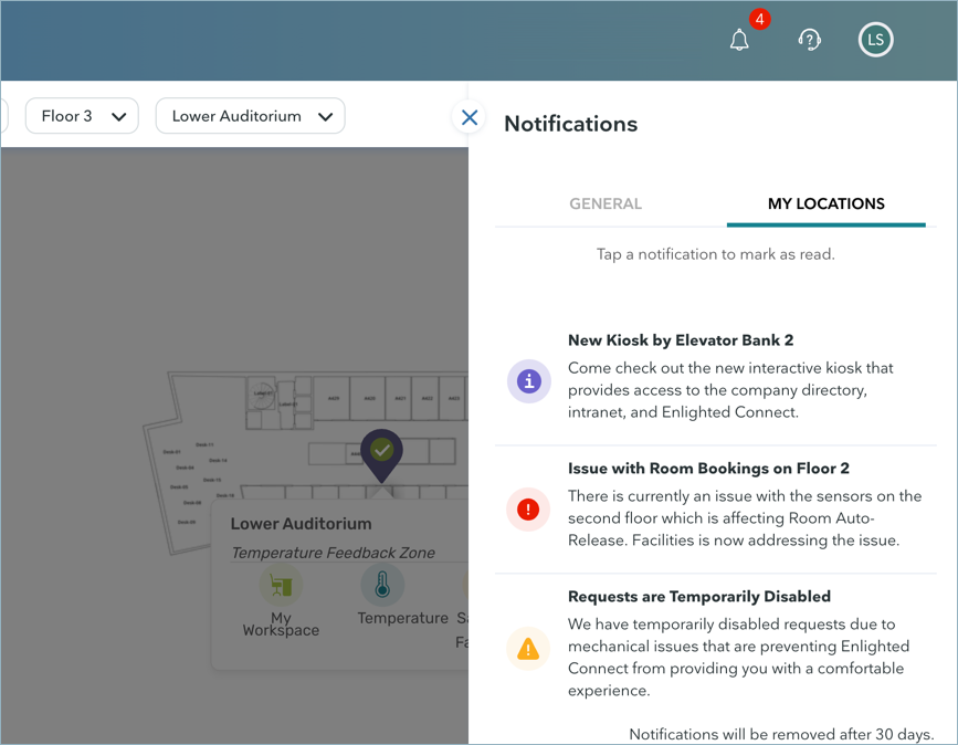 In-app notifications