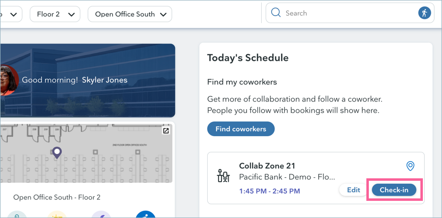 Check in to your desk booking