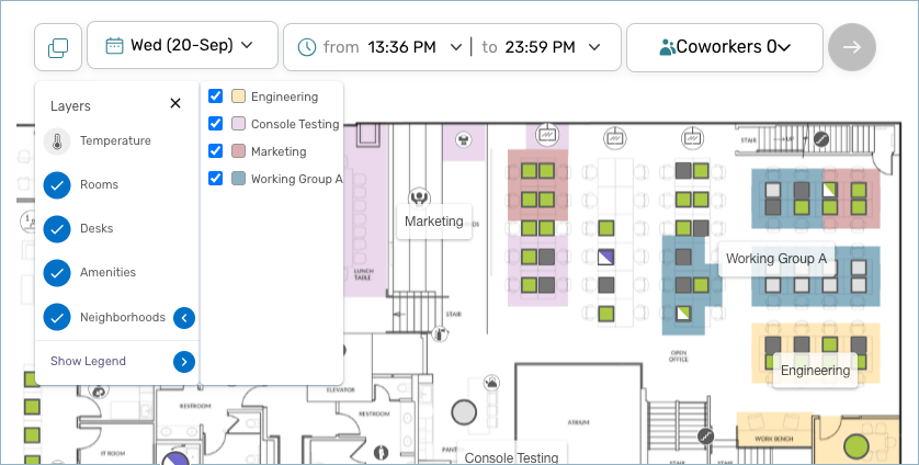 Floor and campus maps
