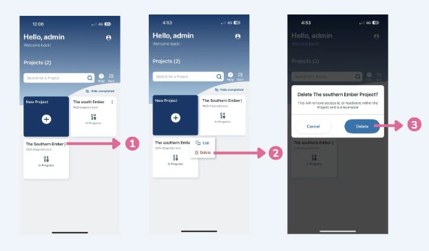 Creating, Editing and Deleting a Project