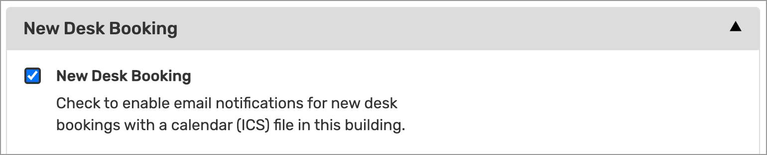 Desk booking notification details