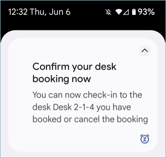 Check in to your desk booking
