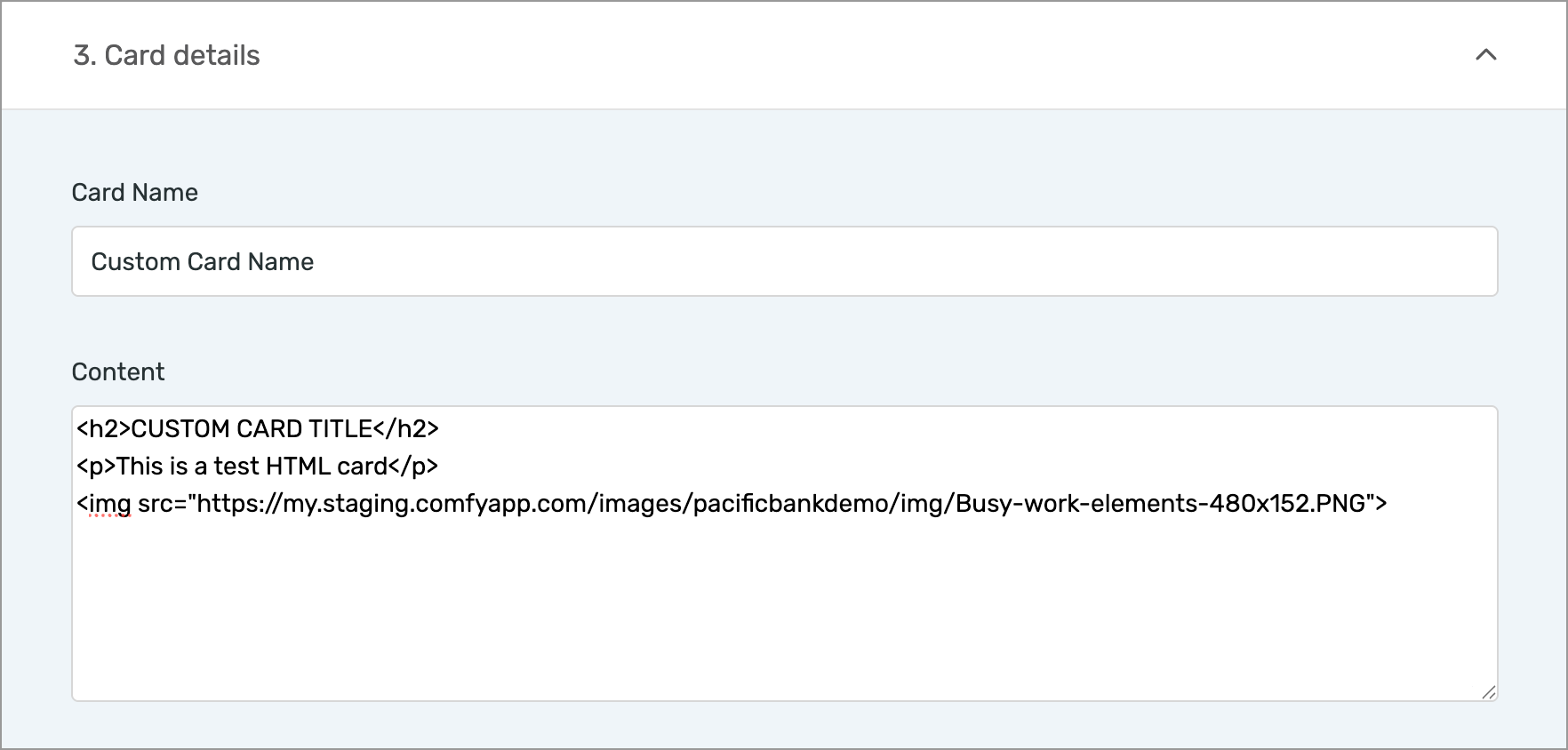 Using homepage card templates